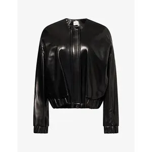 Khaite Cordan Bomber Leather Jacket - Black