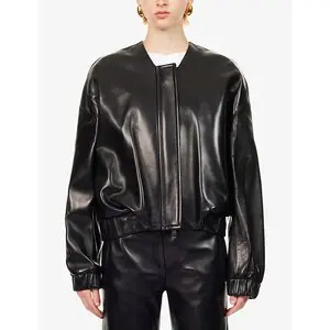 Khaite Cordan Bomber Leather Jacket