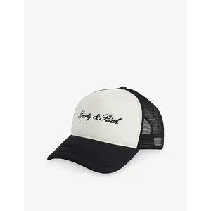 Sporty & Rich Logo Trucker Baseball Cap - White/black