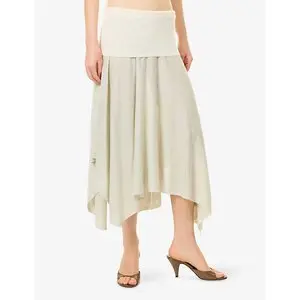 AYA MUSE Asymmetric Hem Maxi Skirt