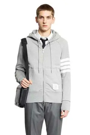 Thom Browne Classic Loopback 4-bar Zip-up Hoodie - Grey