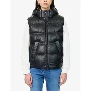 Moncler Hooded Leather Gilet