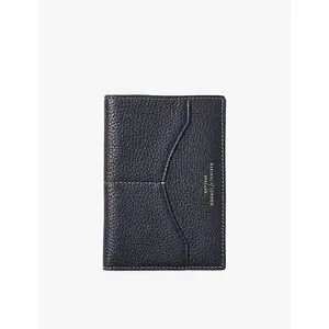 ASPINAL OF LONDON Hudson Leather Passport Holder - Navy