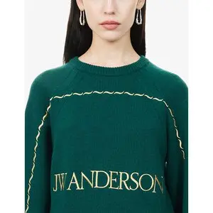 JW Anderson Logo-embroidered Round-neck Wool Jumper