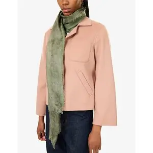 Max Mara Tie-dye Fringed-edge Wool Scarf