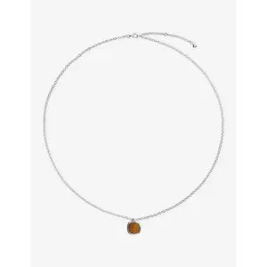 Monica Vinader Delphi Gemstone Sterling And Tiger's Eye Necklace - Silver