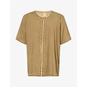 UMA WANG Seam-detail Relaxed-fit Stretch-cotton T-shirt - Tan