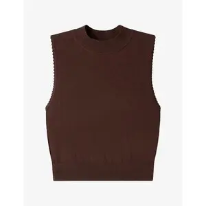 Sandro Sleeveless Cropped Jumper - Brown