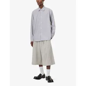 Our Legacy Split Wide-leg Cotton And Linen-blend Shorts
