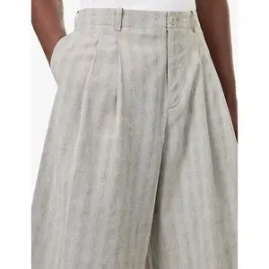 Our Legacy Split Wide-leg Cotton And Linen-blend Shorts