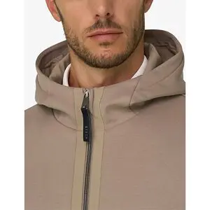 Boggi Milano Hooded Zip-up Stretch Cotton-blend Sweatshirt