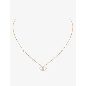 Messika Messika Lucky Eye Diamond Pavé Gold Pendant Necklace Pink