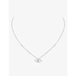 Messika Messika Lucky Eye Diamond Pavé Gold Pendant Necklace White