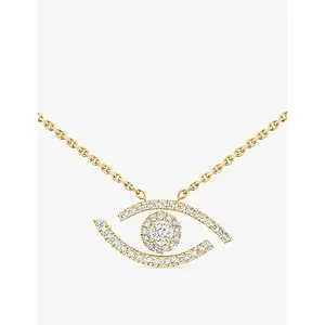 Messika Lucky Eye Diamond Pavé Gold Pendant Necklace - Yellow