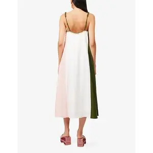 Farm Rio Linen-blend Maxi Dress With Beaded Straps