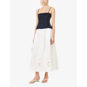 Jenni Kayne Embroidered Cotton Midi Skirt
