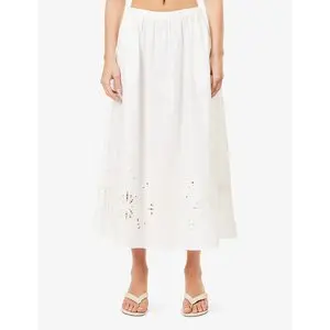 Jenni Kayne Embroidered Cotton Midi Skirt