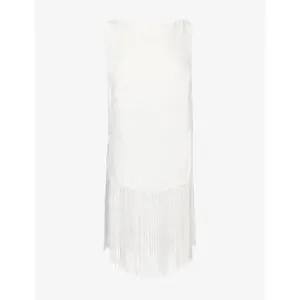 Dissh Fiora Fringed Woven Top - White