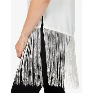 Dissh Fiora Fringed Woven Top