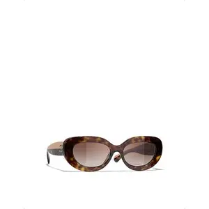 Chanel Oval-frame Acetate Sunglasses