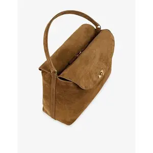 Sandro Le Grand Bazaar Suede Shoulder Bag - Beige