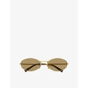 Prada Oval Frame Metal Sunglasses - Gold