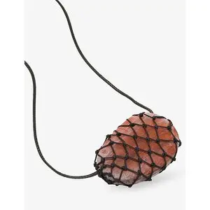 HEAVEN MAYHEM Julia Net Wood Pendant Necklace - Brown/black