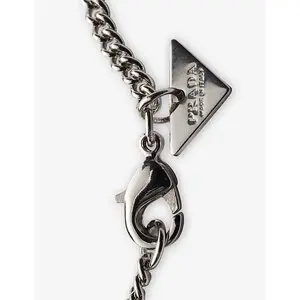 Prada Triangle-logo Enamelled Metal Necklace