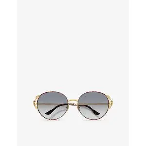 Versace Round Frame Metal Sunglasses