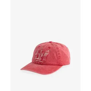 PALMES Western Logo Embroidered Cotton Cap - Red
