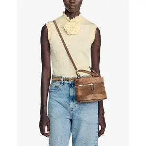Sandro Tangolino Suede Top-handle Bag - Brown