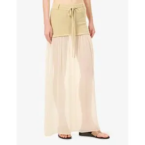AYA MUSE Asha Sheer-panel Cotton Maxi Skirt