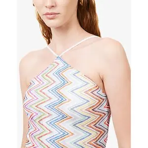 Missoni Zigzag Pattern Halterneck One Piece