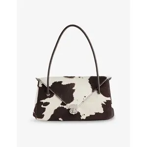 Marni Cow-print Pony Hair-leather Shoulder Bag - Brown