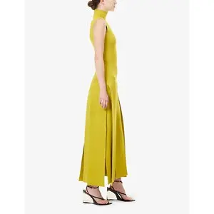 Alaïa Cut-out Pleated Stretch-knit Maxi Dress