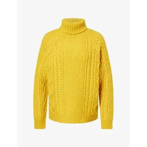 Max Mara Aran-knit Relaxed-fit Wool-blend Jumper - Yellow