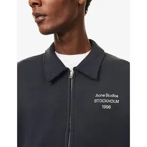 Acne Studios Logo-print Zip-up Cotton-blend Sweatshirt
