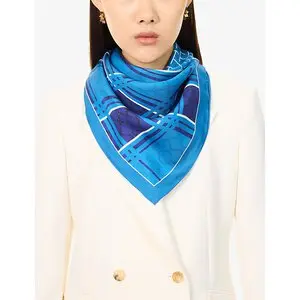 ARTFEENA Abstract-pattern Square Silk Scarf 95cm X 95cm