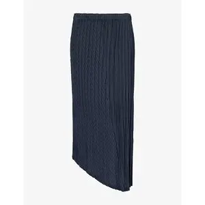 Issey Miyake Pleated Midi Skirt - Blue