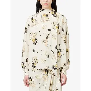 Isabel Marant Étoile Fedry Floral-print Silk-blend Blouse - Ecru