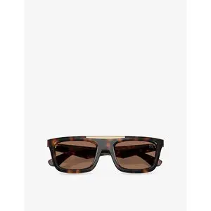 Burberry Tortoiseshell Rectangle Frame Sunglasses - Brown