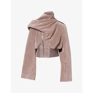 Rick Owens Asymmetrical Leather Bomber Jacket