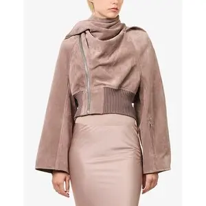 Rick Owens Asymmetrical Leather Bomber Jacket