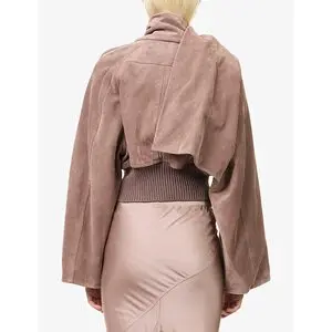 Rick Owens Asymmetrical Leather Bomber Jacket