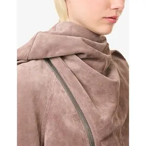 Rick Owens Asymmetrical Leather Bomber Jacket