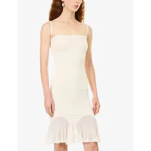 AYA MUSE Ether Sheer-hem Stretch-mesh Midi Dress