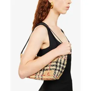 Burberry Mini Margate Raffia Shoulder Bag