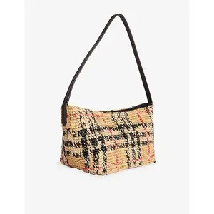 Burberry Mini Margate Raffia Shoulder Bag