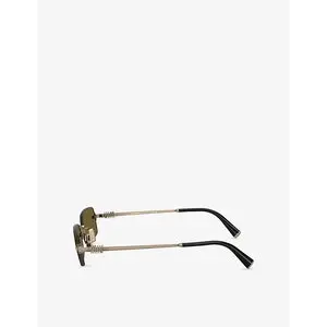 Miu Miu Rectangle Metal Sunglasses - Gold