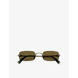 Miu Miu Rectangle Metal Sunglasses - Gold